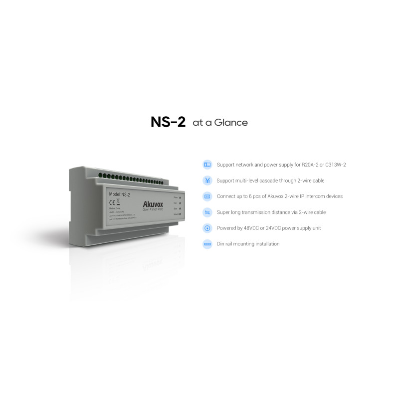Akuvox 2-Wire IP Network Switch NS-2